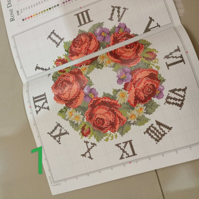 MAWAR Knitting pattern crochet pattern rose waltz Clock motif | Shopee ...