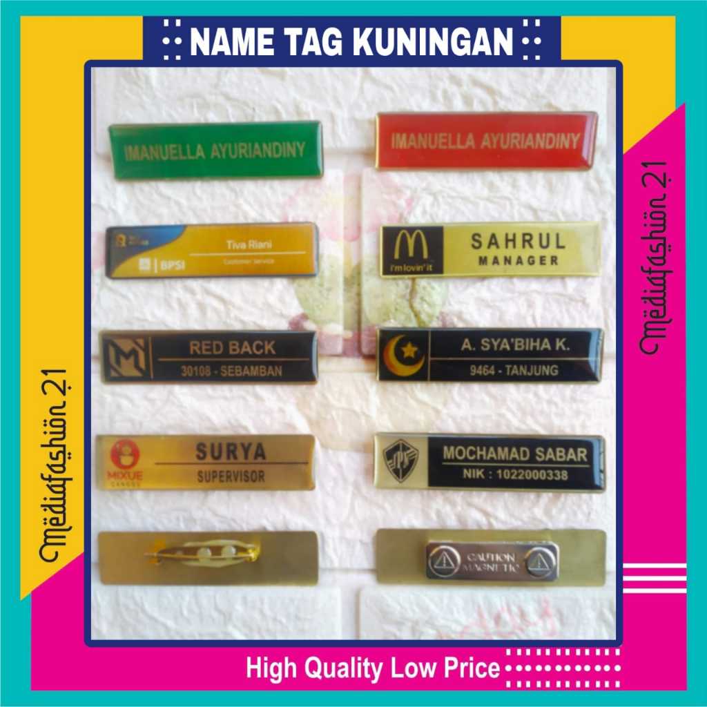 Name Tag / Brass Nameplate Box Safety Pin - Nail - Magnet (Custom Unit ...
