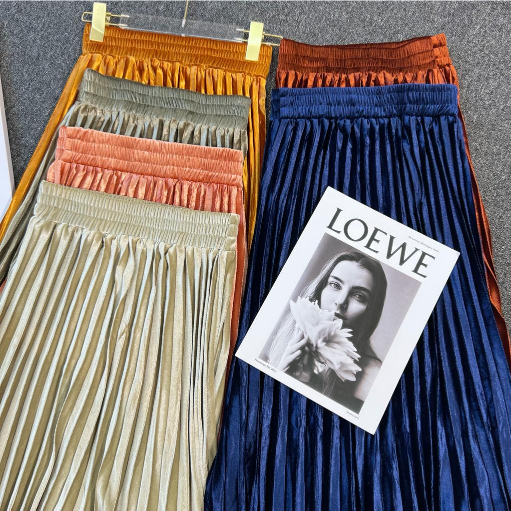 Rok Lipit Premium Rok Lipit Panjang Lembut BERKILAU Mewah Grosir Lipit ...