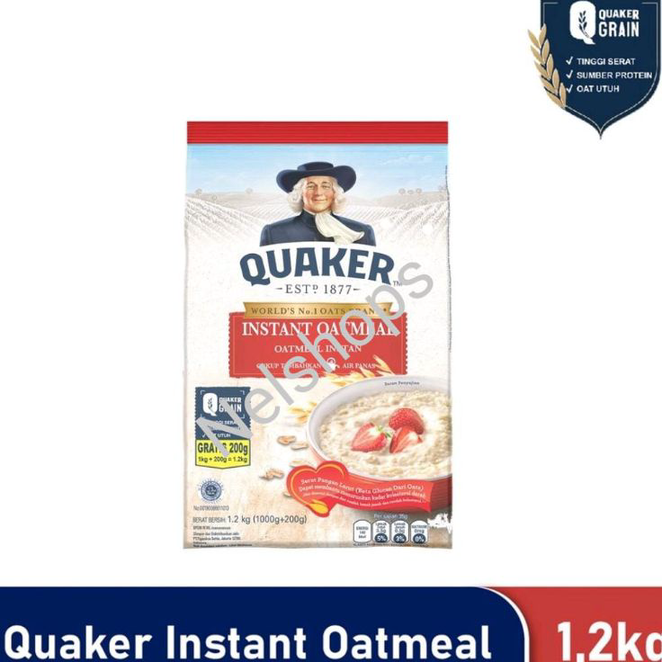 MERAH Quaker Instant Oatmeal 1200 gr Red 1.2 kg | Shopee Malaysia