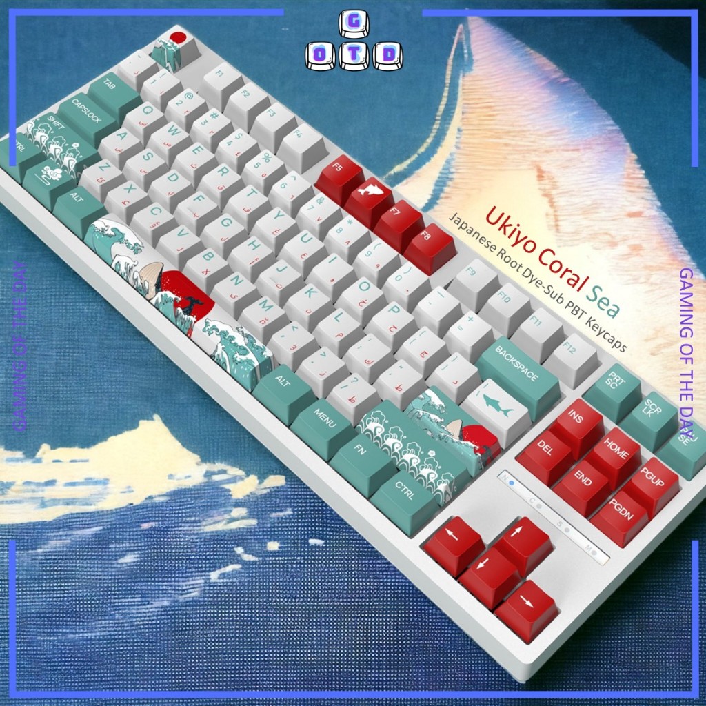 Ukiyo Coral Sea Japanese Root Keycap Keycaps by GOTD OEM PBT-Dyesub ...