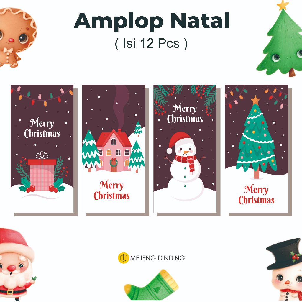 (12 Pcs) Christmas Envelopes / Aesthetic Christmas Envelopes ...