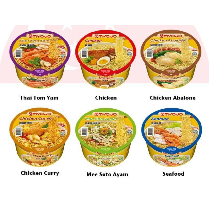 Myojo Instant Bowl Cup Noodles 80g/100g - Chicken Abalone/Thai Tom Yam ...