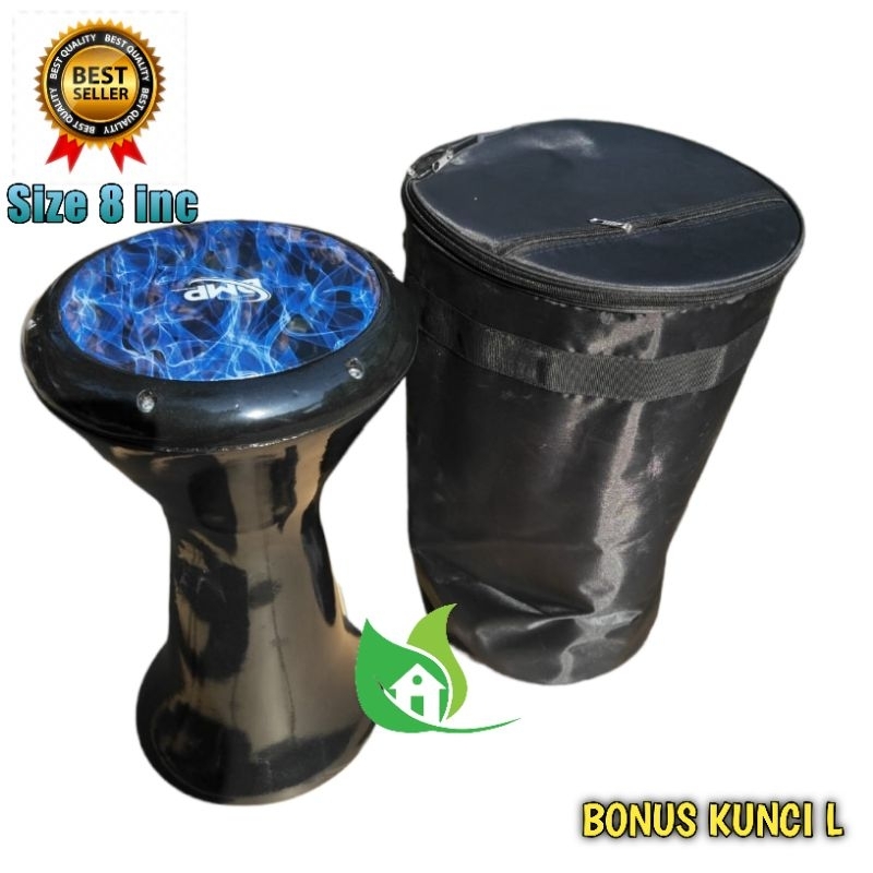 Darbuka 8 inch black mica DMP blue fire/blue fire (Bonus L key ...