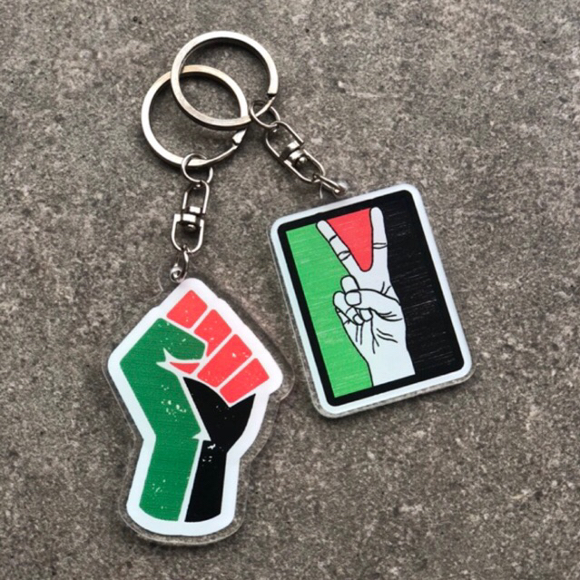 GANTUNGAN Keychain Free Palestine Keychain Acrylic Hanger Palestine ...