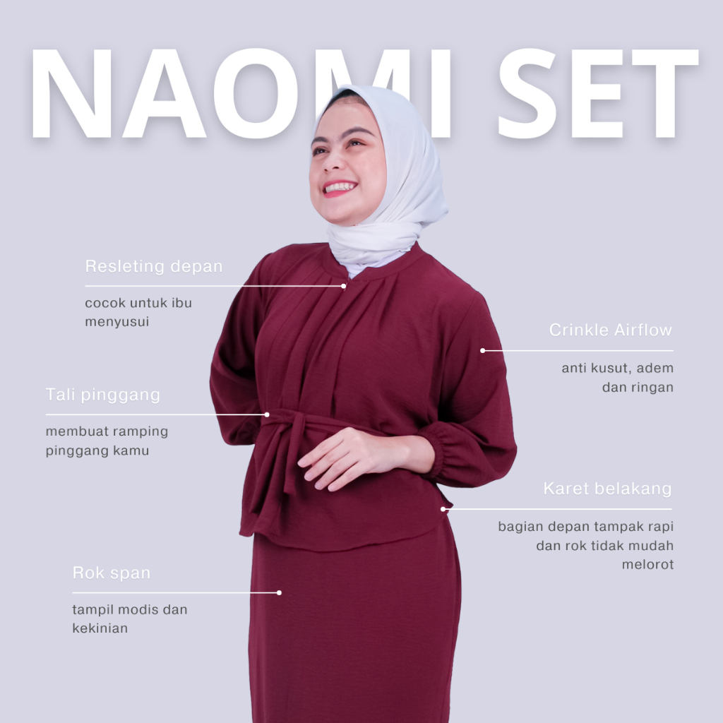 Clotiva Naomi One Set Crinkle Airflow Outfit for Teenagers Semi-Formal ...