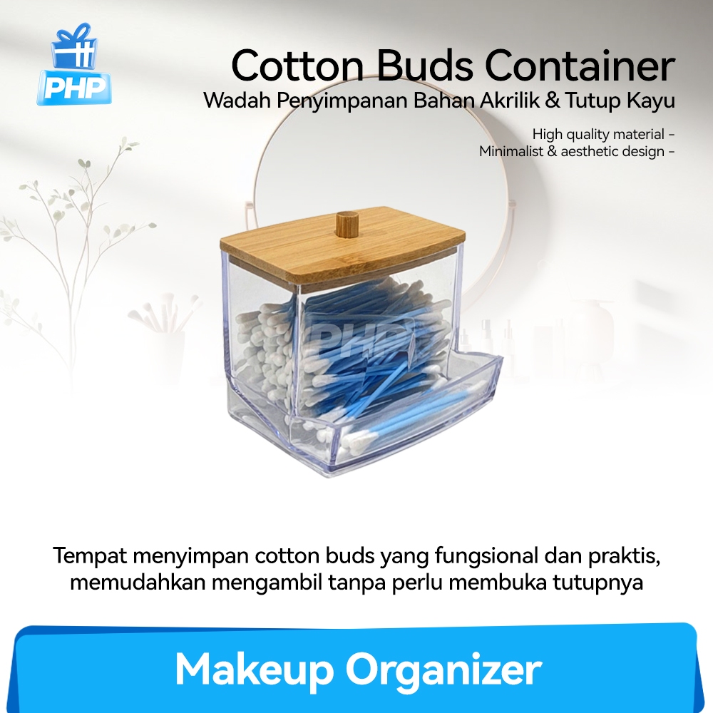 Php Acrylic Cotton Buds Container Organizer Storage Case | Shopee Malaysia