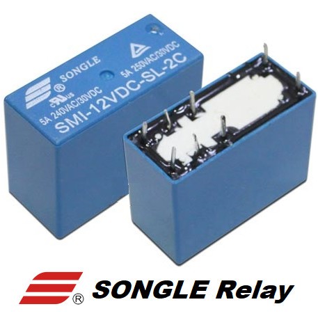 Songle 2-Pole 8-Pin PCB Relay DPDT 2C 12V DC 5A Compatible Omron G2R-2 ...