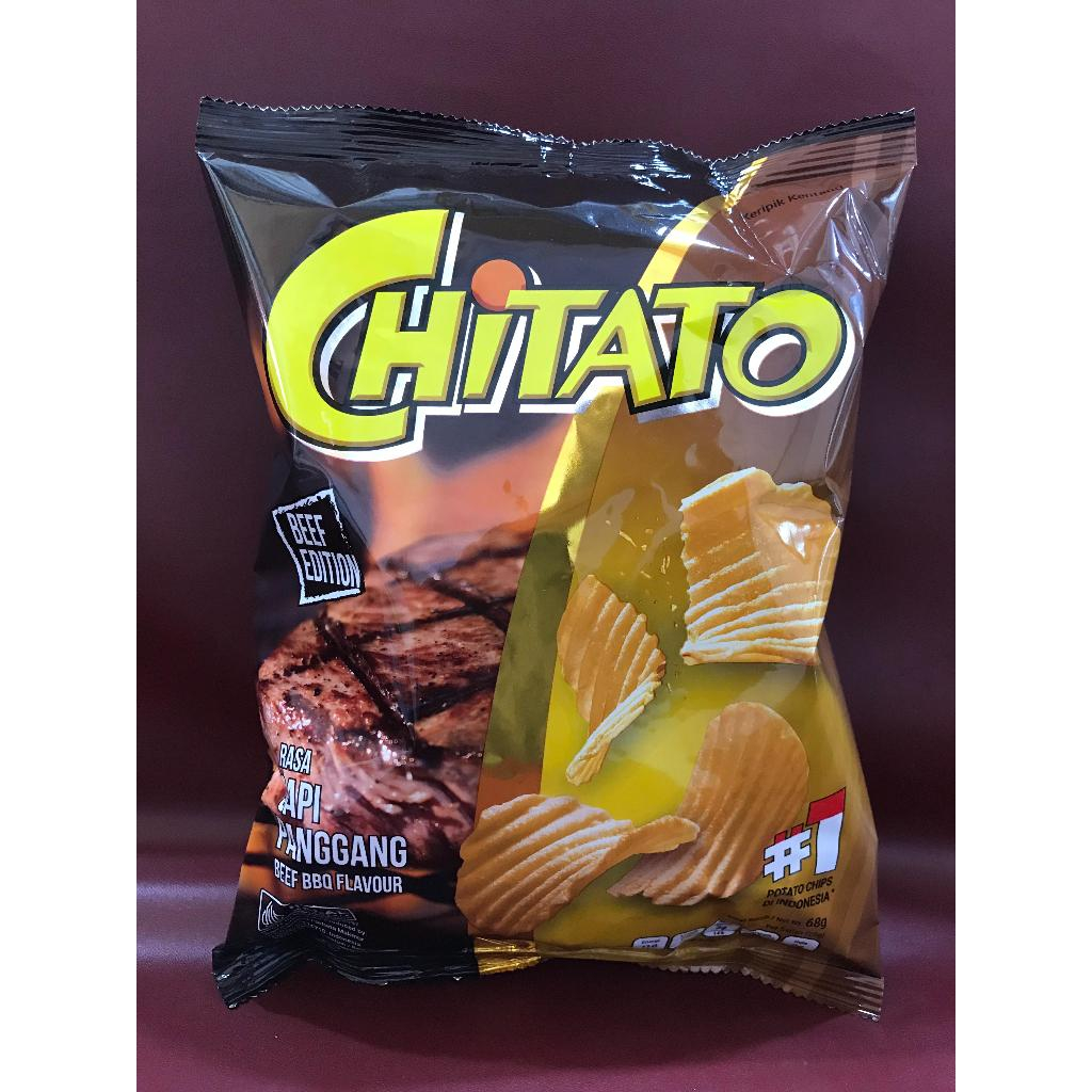 Chitato Grilled Beef Flavored Potato Chips 68g - Chitato V Cut Grilled ...