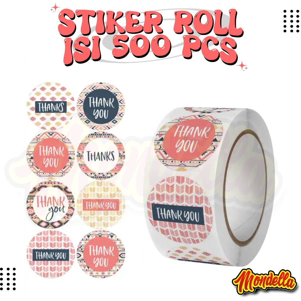 Thank You Sticker Roll Contents 500 Pcs Stickers 1 Roll Thank You ...