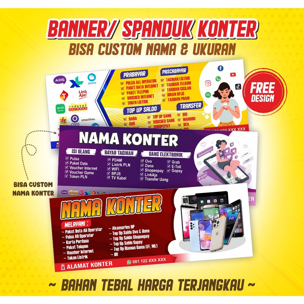Banner Counter Banner Credit Counter Banner Can Be Custom Size | Shopee ...