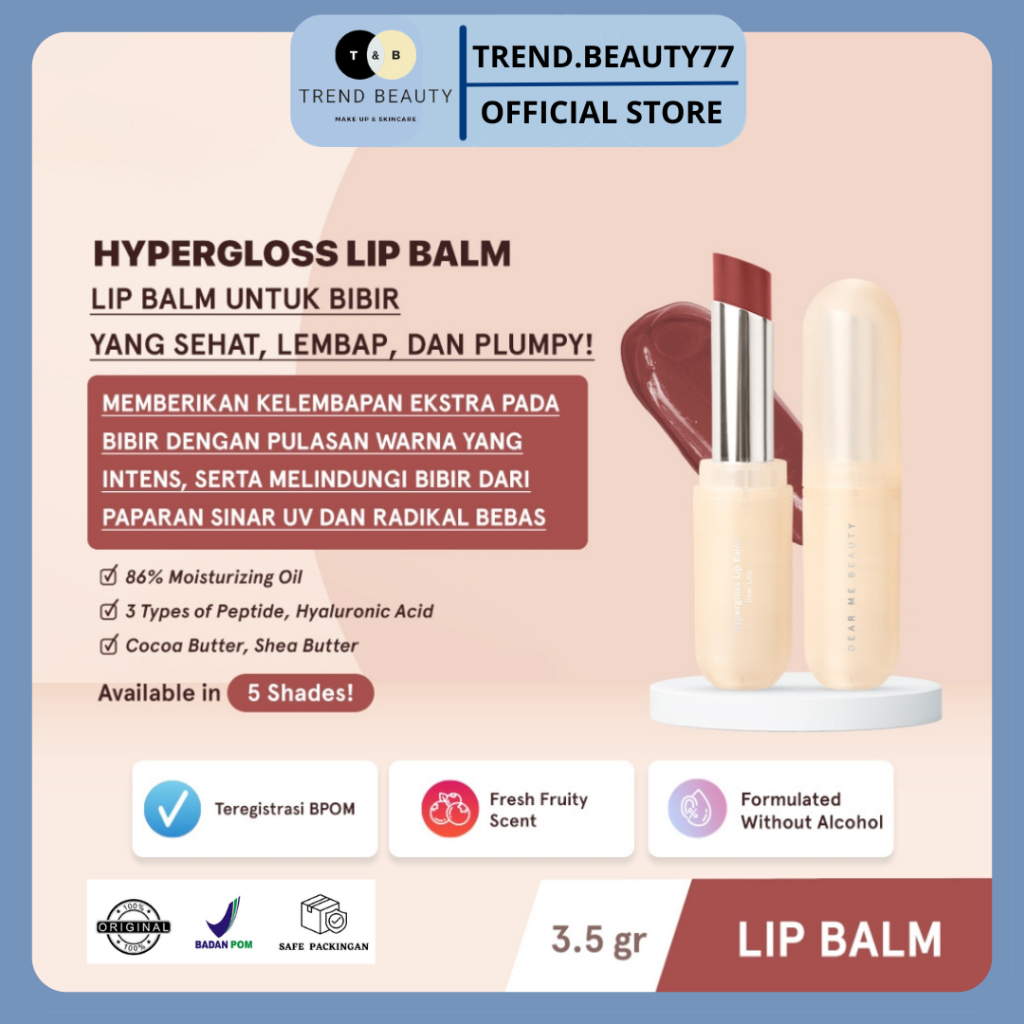 Dear ME BEAUTY Hypergloss Lip Balm| Velvet Lip Tint | Shopee Malaysia
