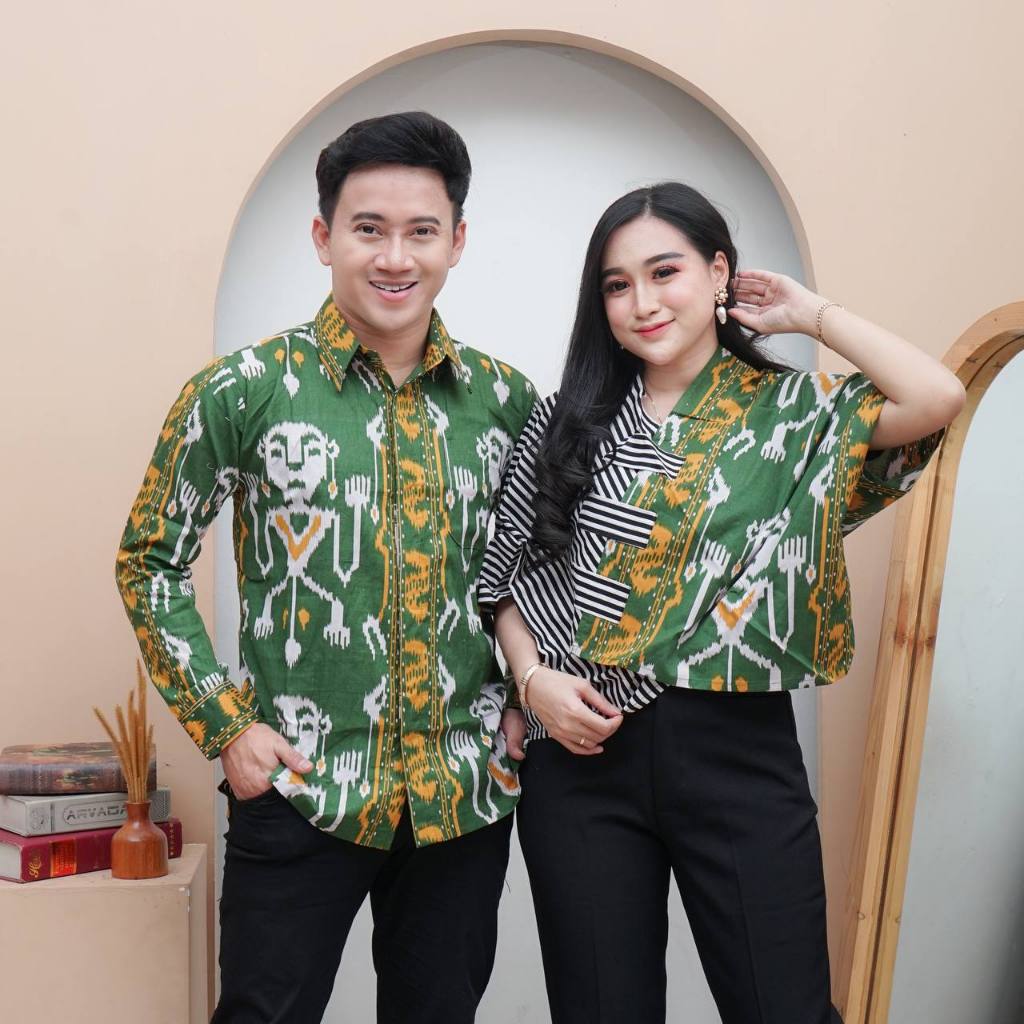 KATUN KEMEJA Croptop Skull & batik Shirt Keisha couple Tops Office ...