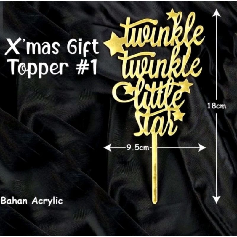 Twinkle TWINKLE LITTLE STAR Topper Christmas X'mas Gift Topper | Shopee ...