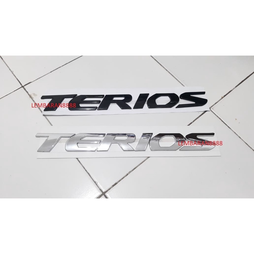 MESIN Terios emblem / engine hood emblem with TERIOS logo chrome ...