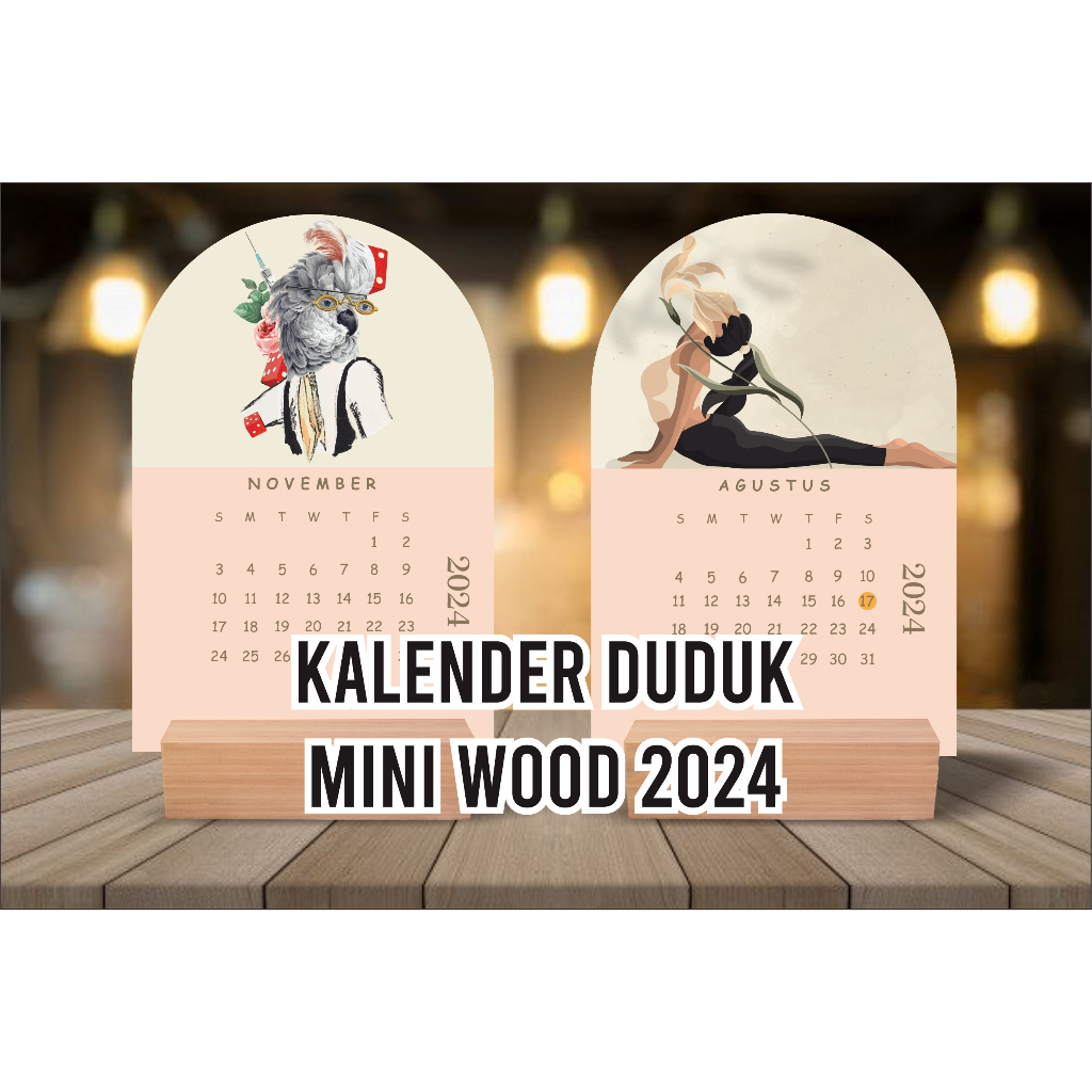 Mini wood 2024 Sitting Calendar // Sitting Calendar // aesthetic ...