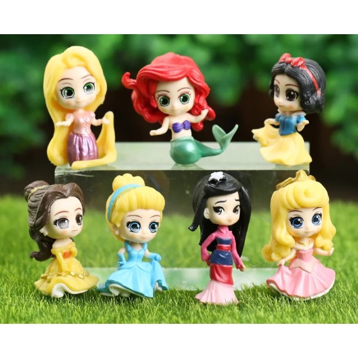 Disney Princes Figures/Cake Topper/Toys/Princess Display Set of 7 ...