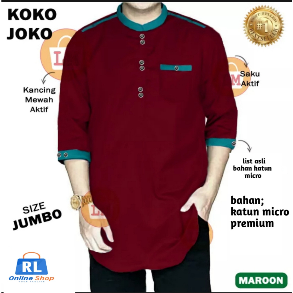 Baju Koko Zaka Koko Shirt / Latest Men's Koko Shirt / 3/4 Sleeve Koko ...