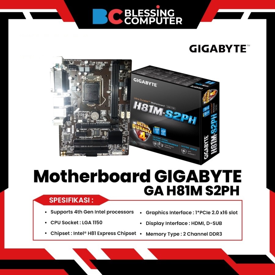 GIGABYTE GA H81M S2PH Motherboard | Shopee Malaysia