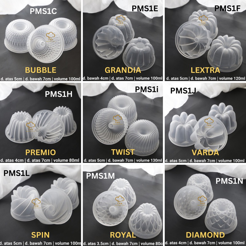 Mixed Plastic Mini Pudding Mold Contains 14 Viral Puddings for Small ...