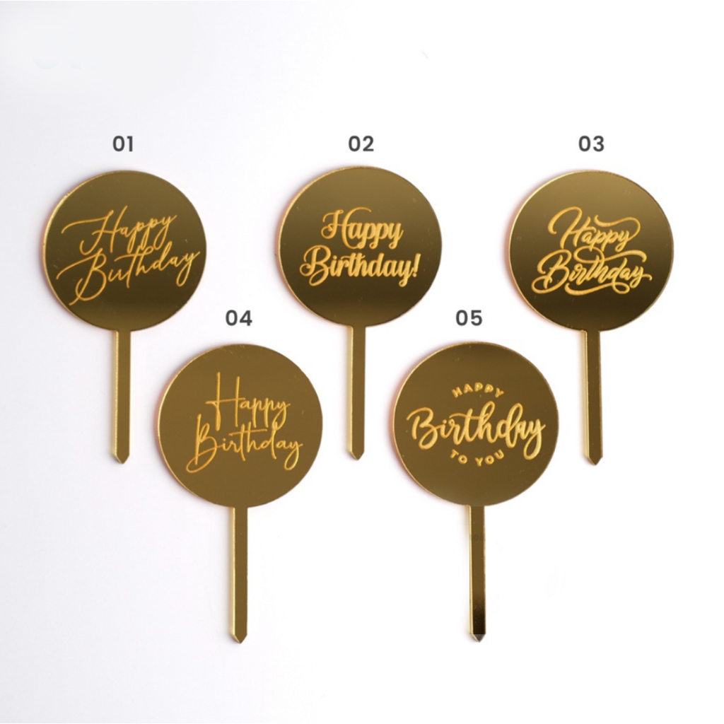 Cake Topper Happy Birthday Mini Birthday Cake Decoration Acrylic ...