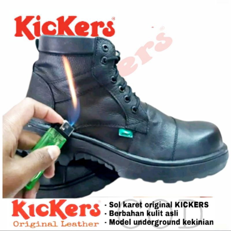 KICKERS brand Steel Toe Leather Safety Shoes | Shopee Malaysia