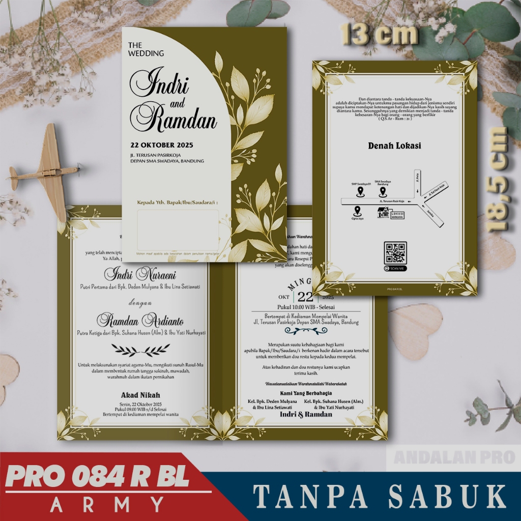 Pro 084r BL ARMY - Print Wedding Invitations, Circumcision, Download ...