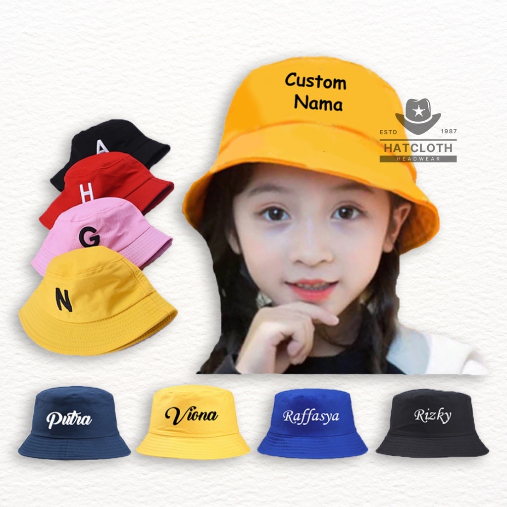 Bucket Hats For Girls Boys Embroidery Initials Alphabet A To Z Bucket ...