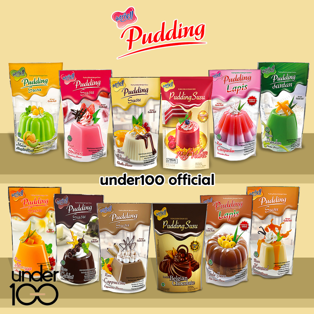 Under100 Nutrijell Pudding Lapis Coconut Milk 100g - 170g Halal Pudding ...