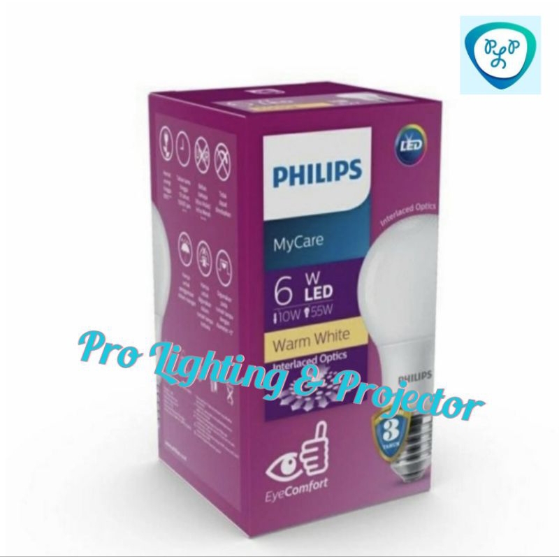 Mycare Philips Led Bulb Lamp 6 Watt Yellow/Warm White (6W 6 W 6Watt ...