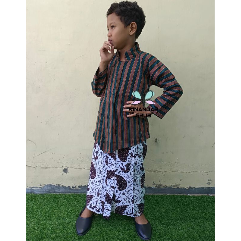 CHILDREN'S LURIK CLOTHING SET + WIRU SKIRT / BOYS' JAVA TRADITIONAL ...