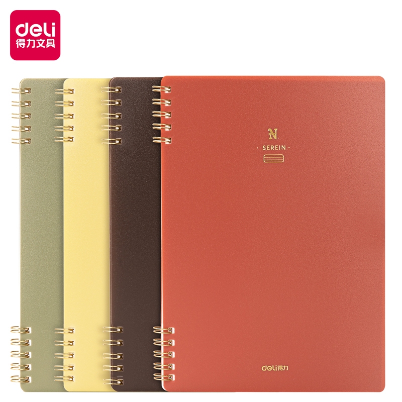 Deli Spiral Binding Notebook/Spiral Notebook A5 50 Sheets Beige GLPA550 Paper | Shopee Malaysia