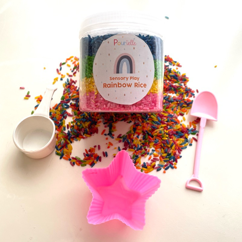 Sensory Play Set/Rainbow Rice Set/Colorful Rice 400g | Shopee Malaysia