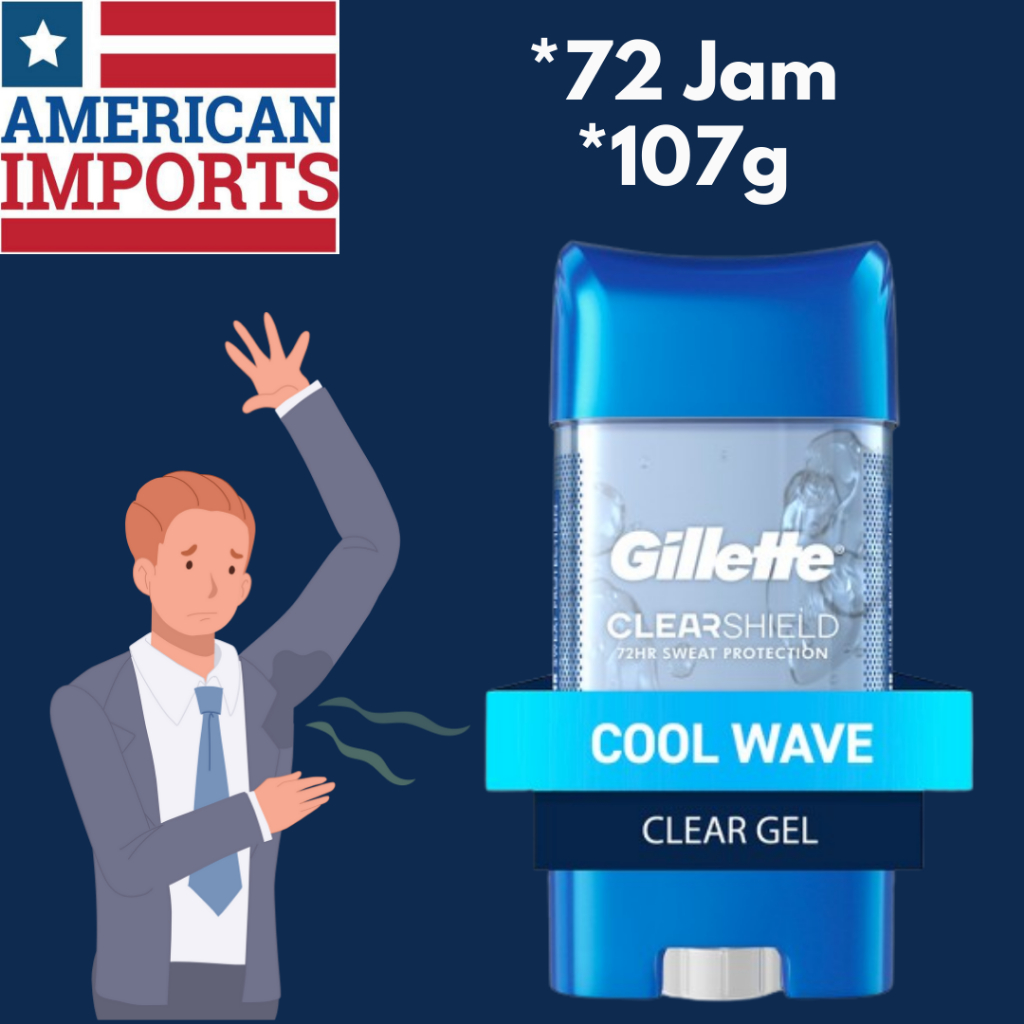 107g - Gillette Clear Gel Men's Antiperspirant and Deodorant - Cool Wave | Shopee Malaysia