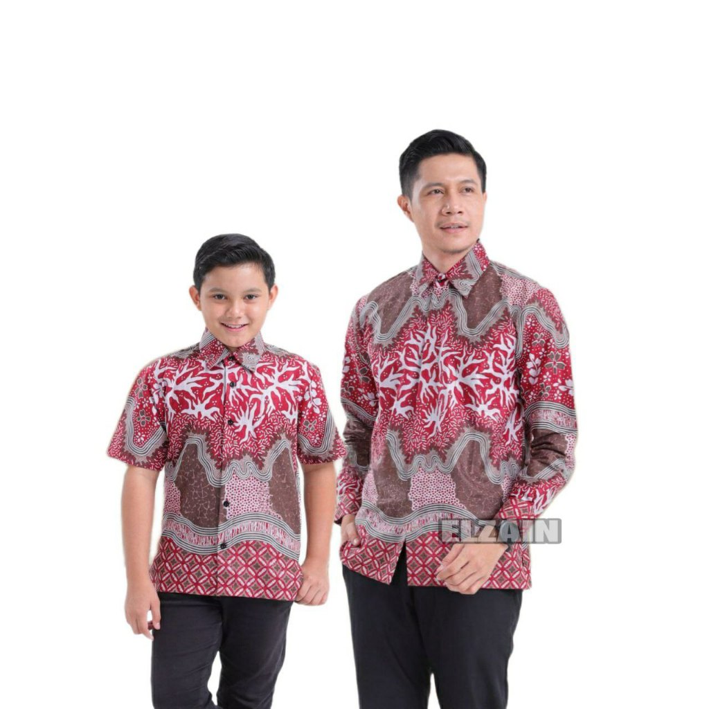 KEMEJA MERAH New Couple sweet |Men's Batik Shirt| Couple Batik Father ...