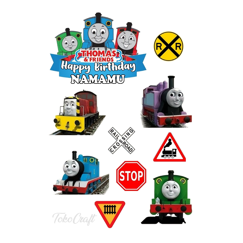 Topper THOMAS AND FRIENDS TRAIN CAKE CUSTOM Name | Shopee Malaysia
