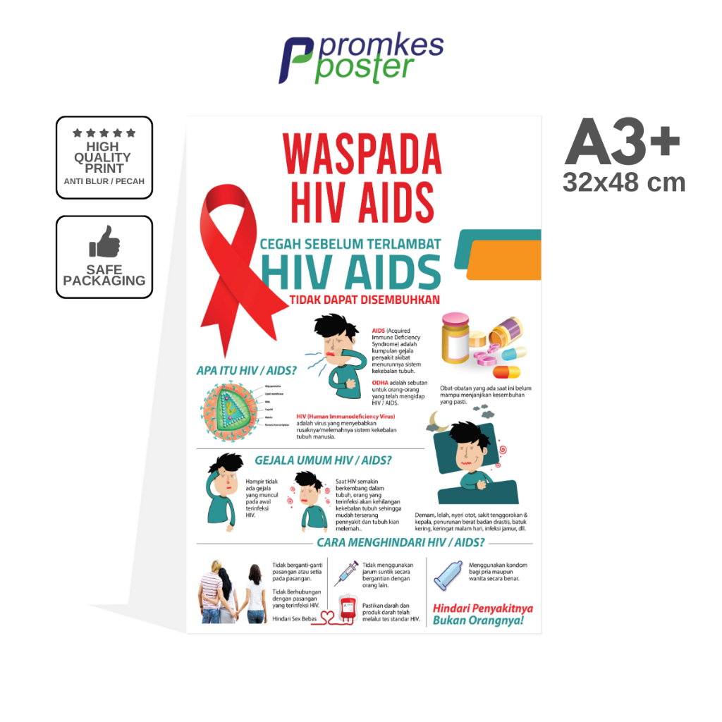 Health Poster Beware Of HIV Aids Before It's Too Late | Shopee Malaysia