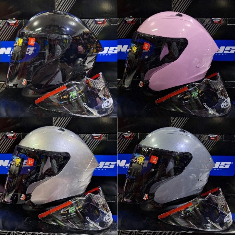 Njs KAIROZ GT Single Visor Half Face Helmet (free spoiler 3d) | Shopee ...