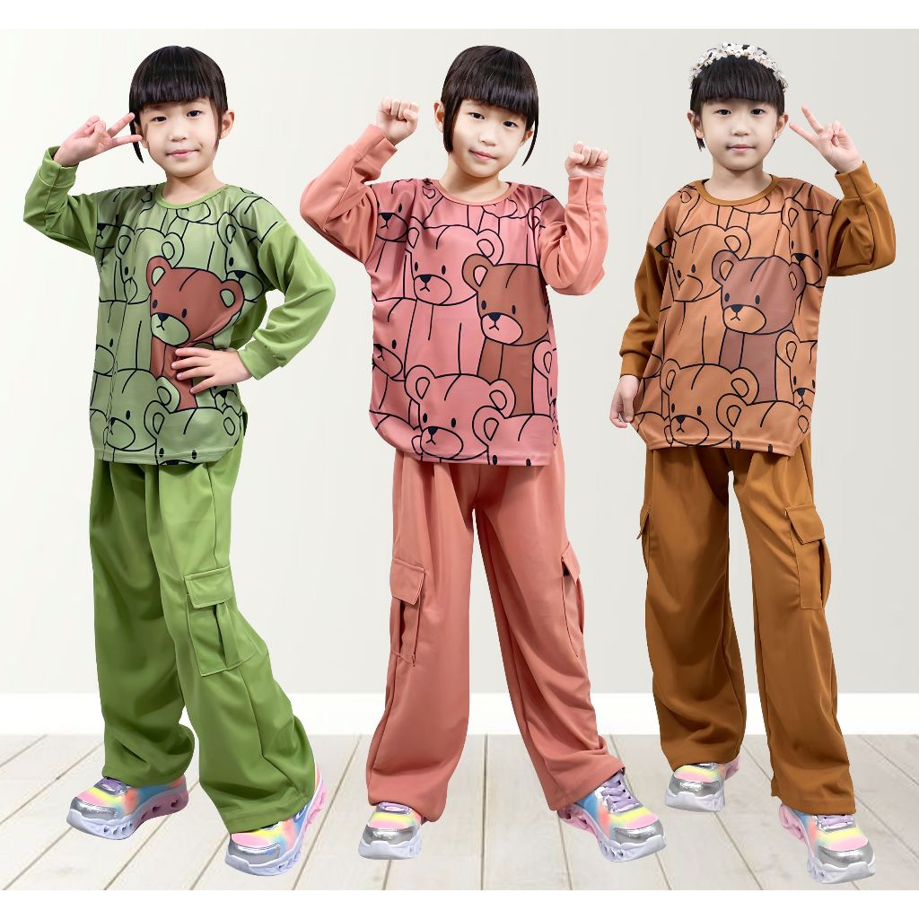 Vina GOGOFASHION 775 Kids Cargo Pants Set Kids Girl Clothing Set ...