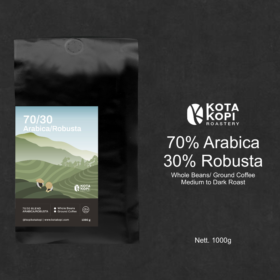Roastery Coffee City - House Blend Arabica Robusta 70/30 Coffee Beans ...