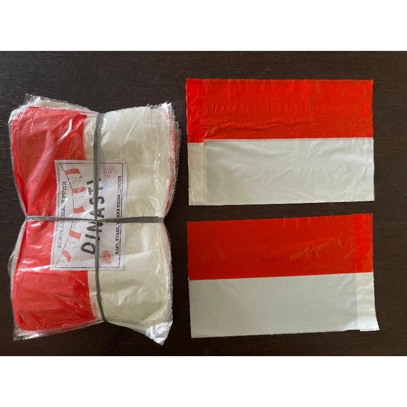 MERAH 100pcs Dynasty Brand Plastic Red and White Flags / Semar Plastic ...