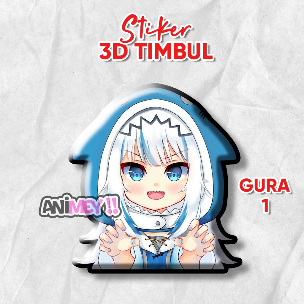 Gawr Gura 3D Embossed Emblem Sticker/Anime Resin Sticker | Shopee Malaysia