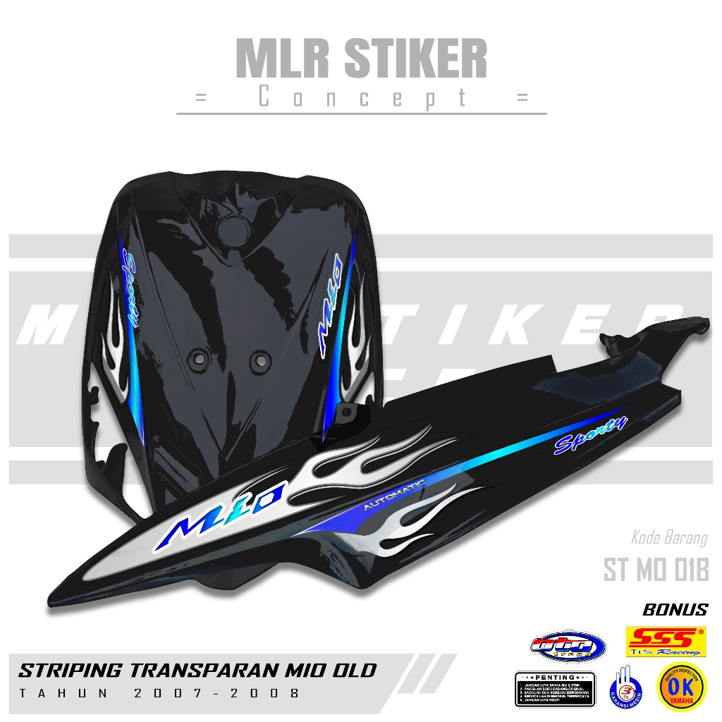 Mio SPORTY TRANSPARENT STRIPING - MIO OLD TRANSPARENT STRIPING STICKER ...