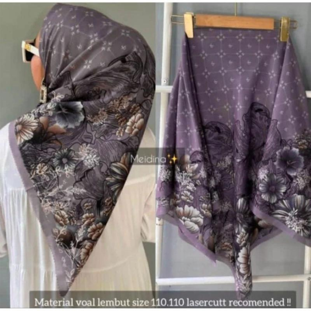 Premium Square Voal Hijab, Latest Motif Voal Square Hijab, VIONA SERIES ...