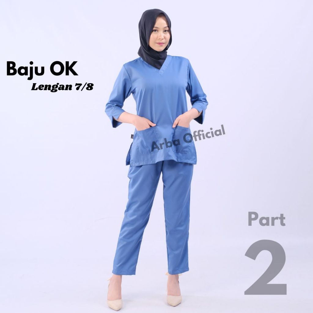 OK Nurse Uniform 7/8 Sleeve One set Guard Health Worker Uniform Midwife ...