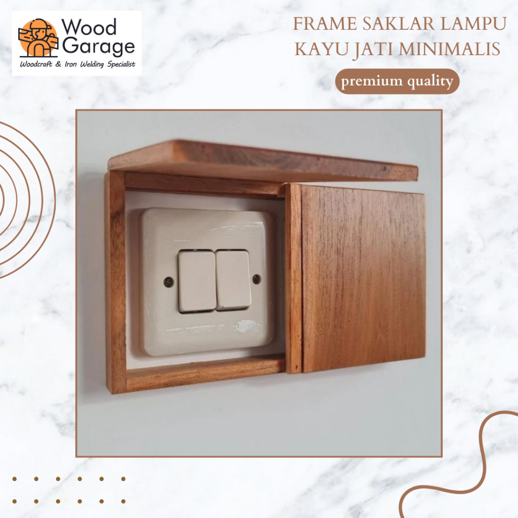 Minimalist teak wood wall decoration light switch Frame / switch cover ...