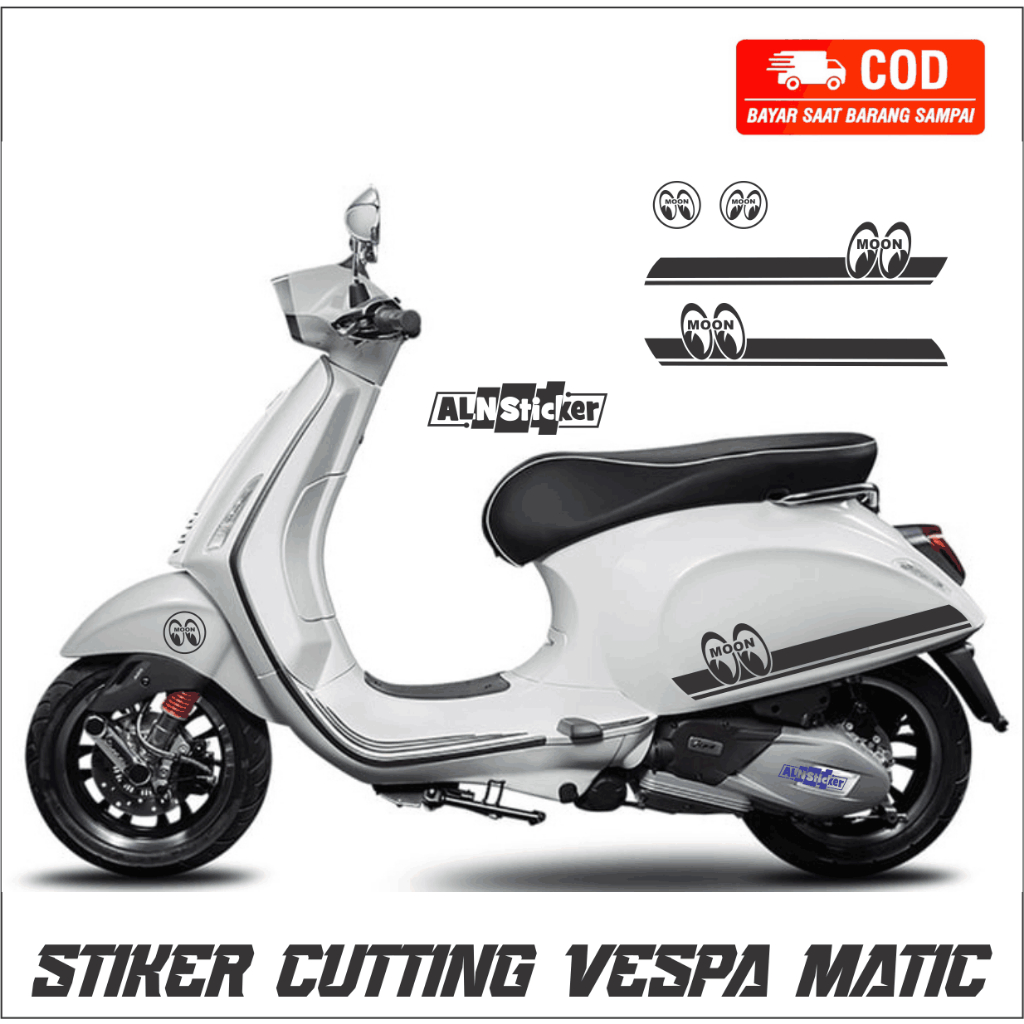 Cutting mooneyes Sticker For vespa matic/striping vespa matic mooneyes ...