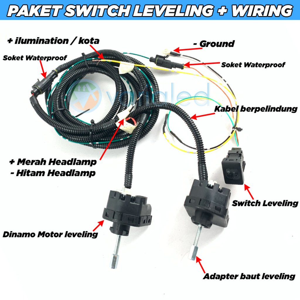 Double motorbike dynamo leveling electric switch package plus wiring ...