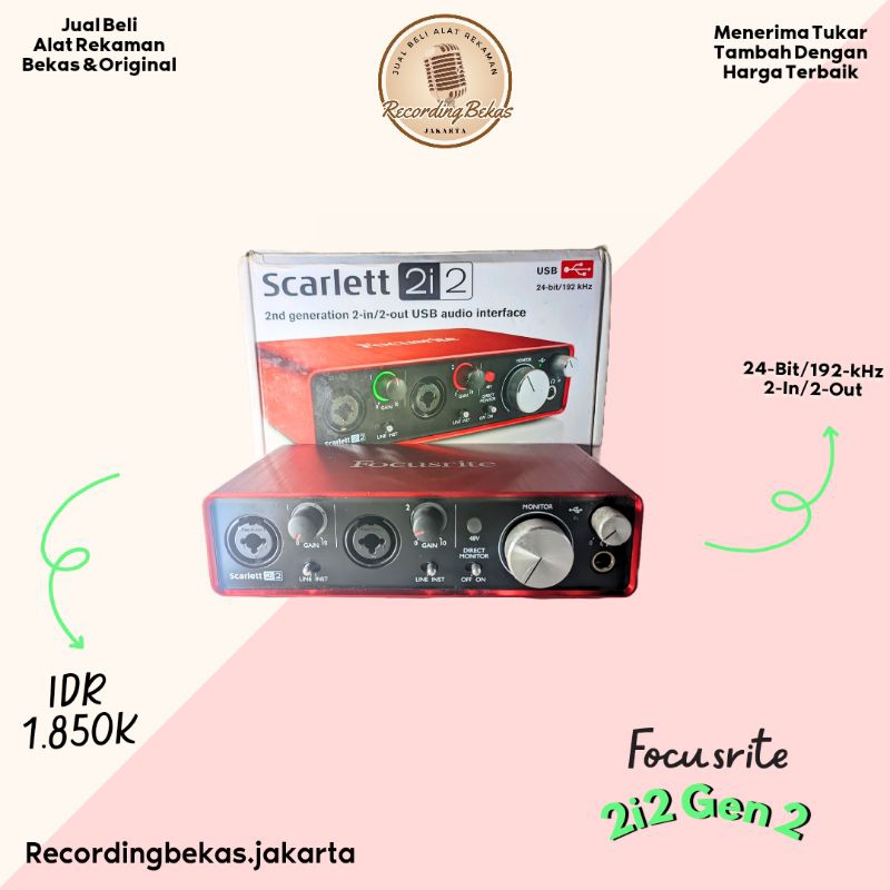 Soundcard focusrite 2i2 gen 2 full set | Shopee Malaysia