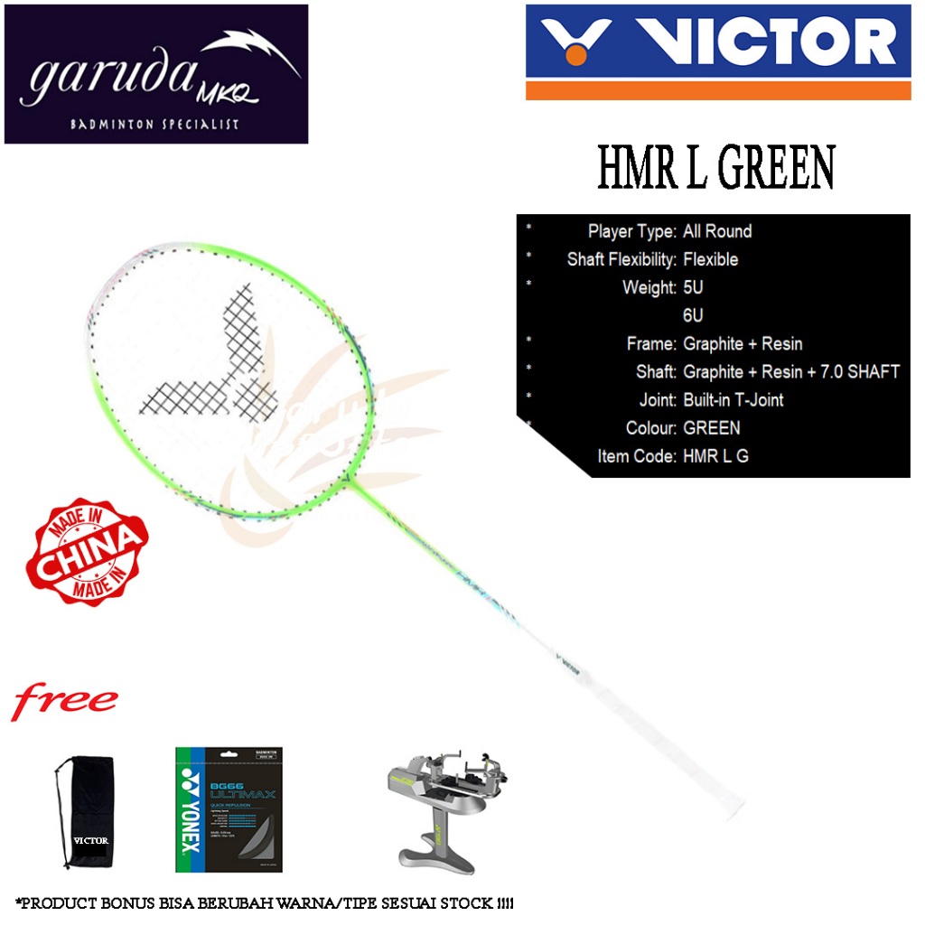 Victor HMR LGS BADMINTON RACKET / VICTOR HMR L GREEN RACKET | Shopee ...